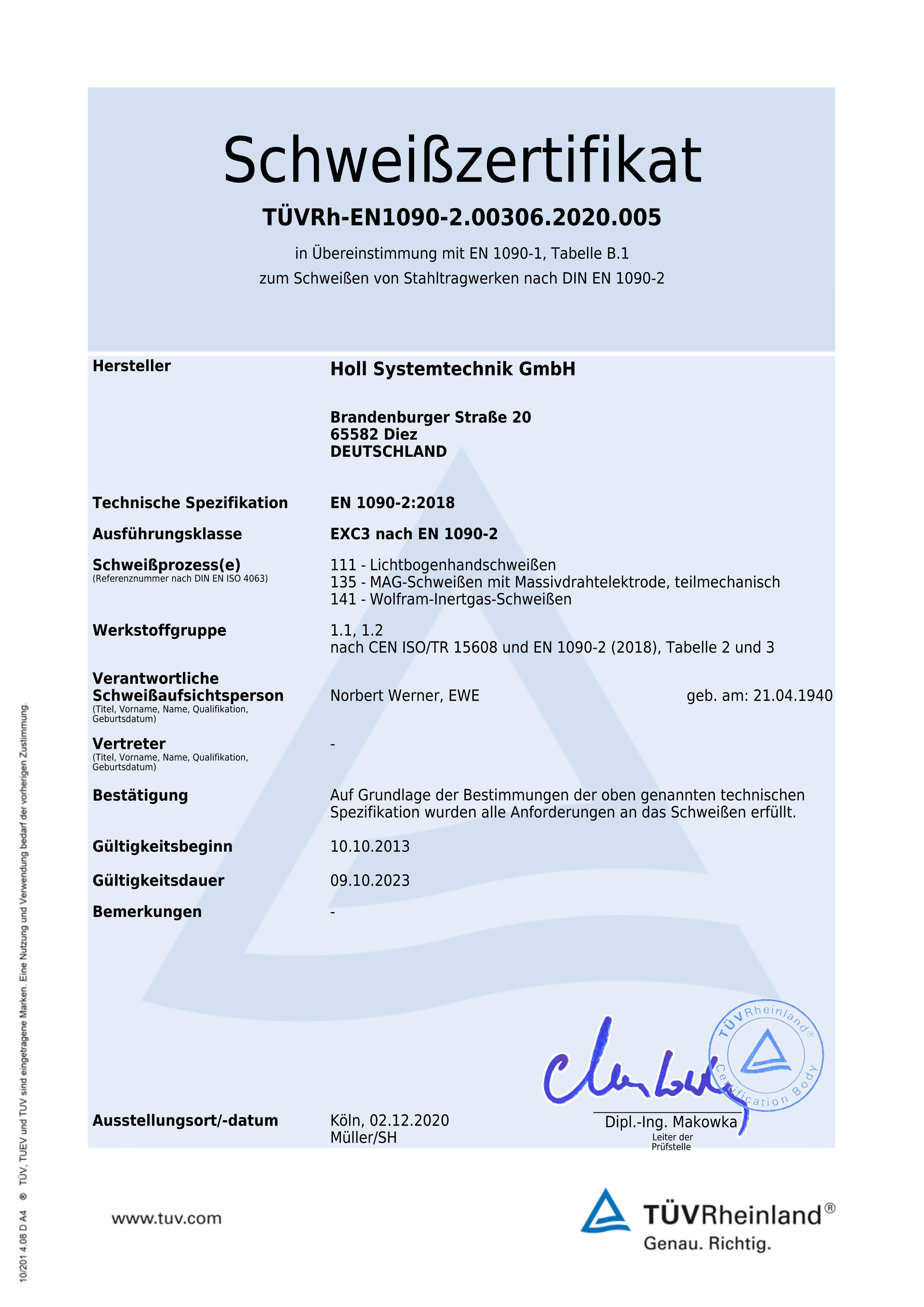 » DIN EN 1090Holl Systemtechnik GmbH